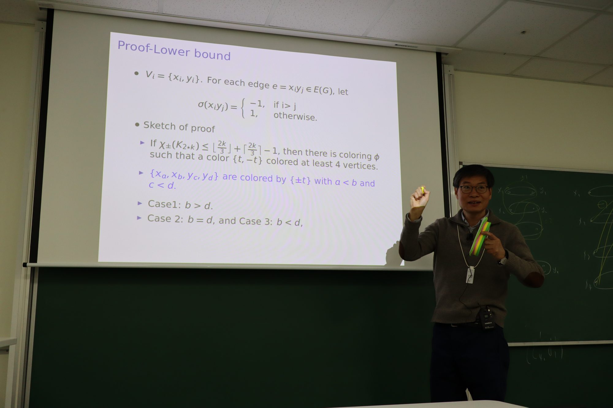 Seog-Jin Kim presented his work on signed colouring and list colouring ...