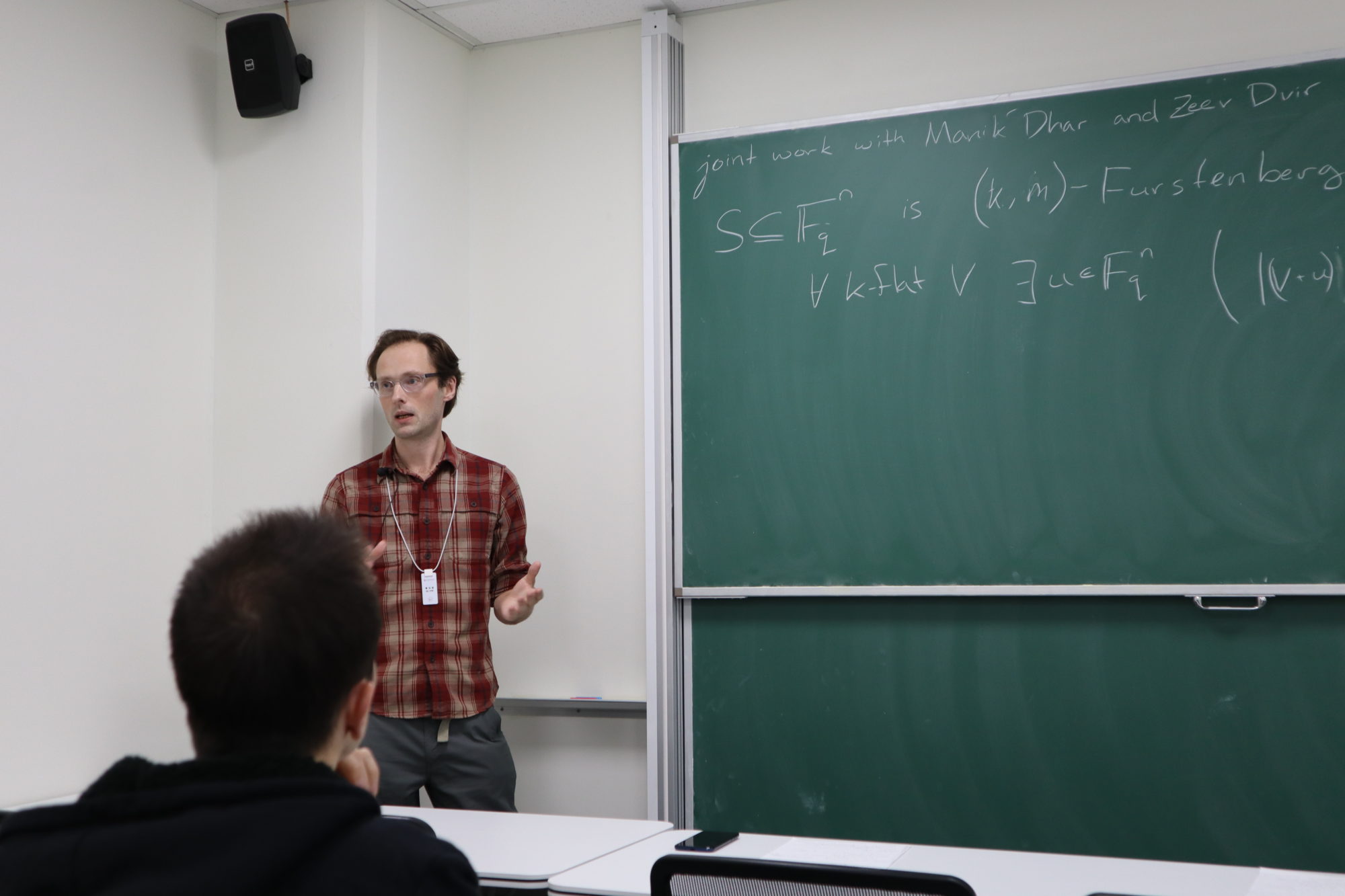 Ben Lund gave a talk on the problem on Furstenberg sets over field ...
