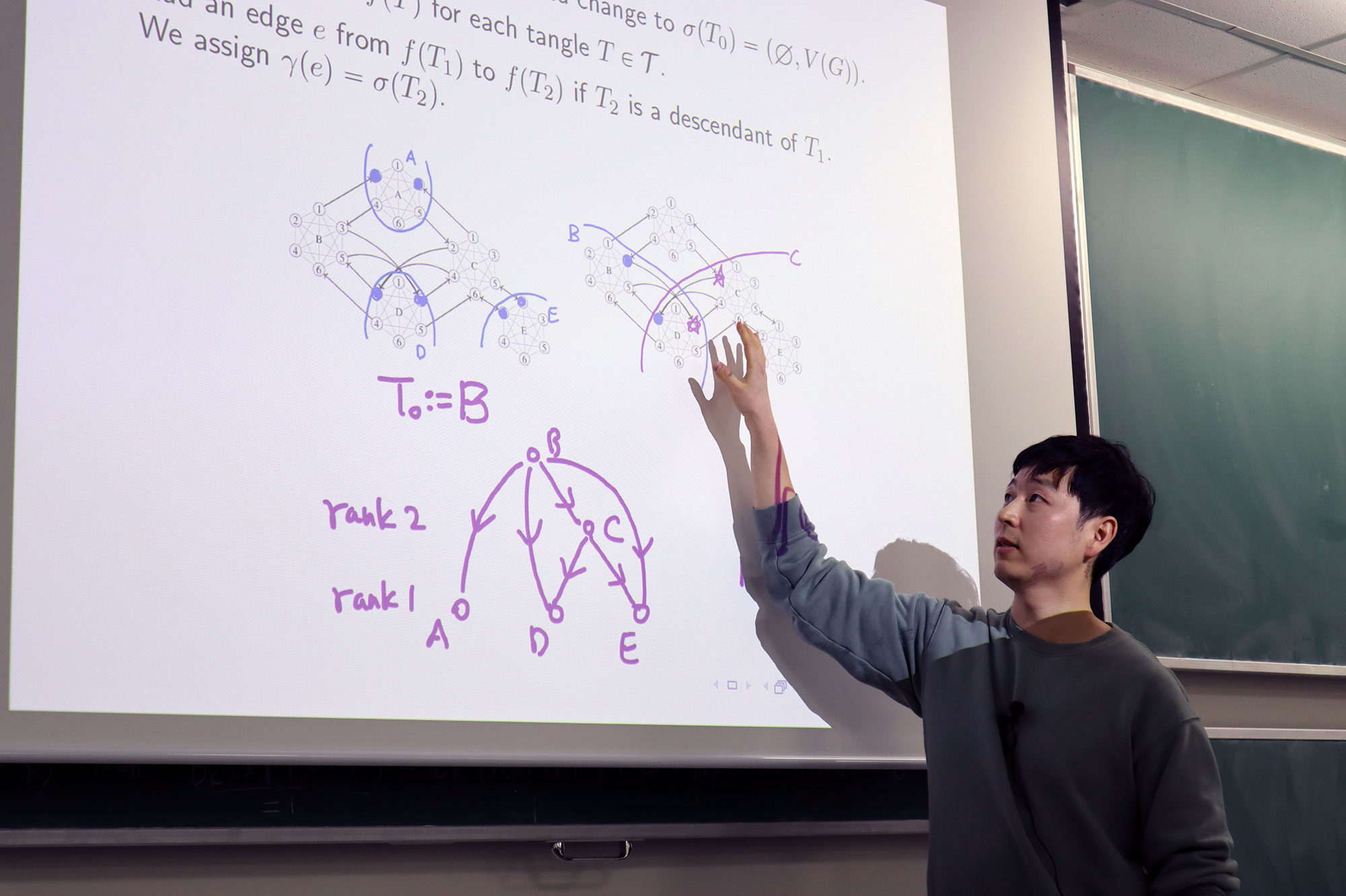 O-joung Kwon (권오정) gave a talk on generalizing tangles and tangle-tree ...