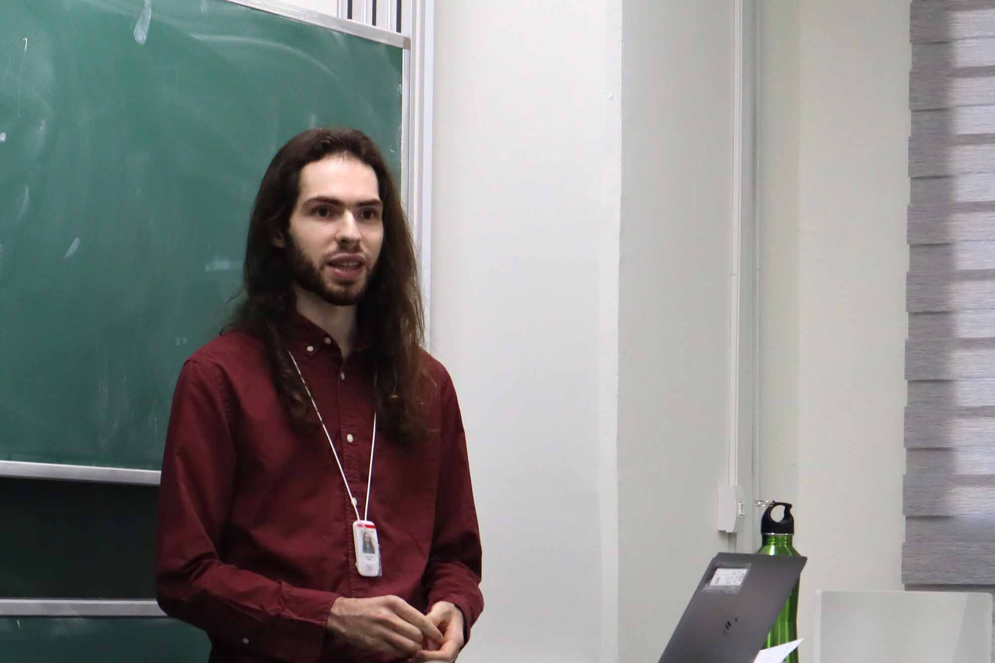 Alexander Clifton gave a talk on the existence of a monochromatic ...