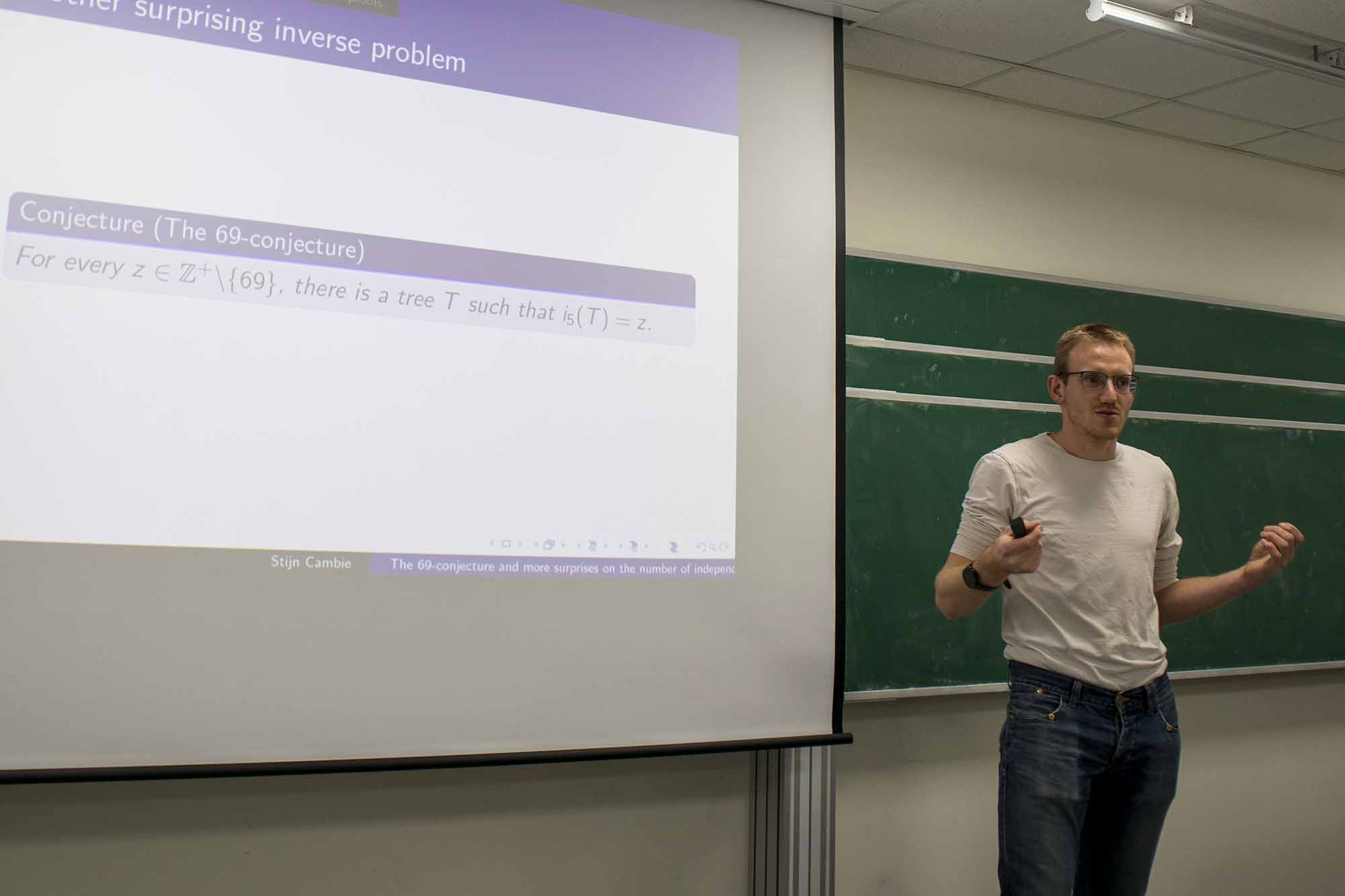 Stijn Cambie gave a talk on the number of maximal independent sets at ...