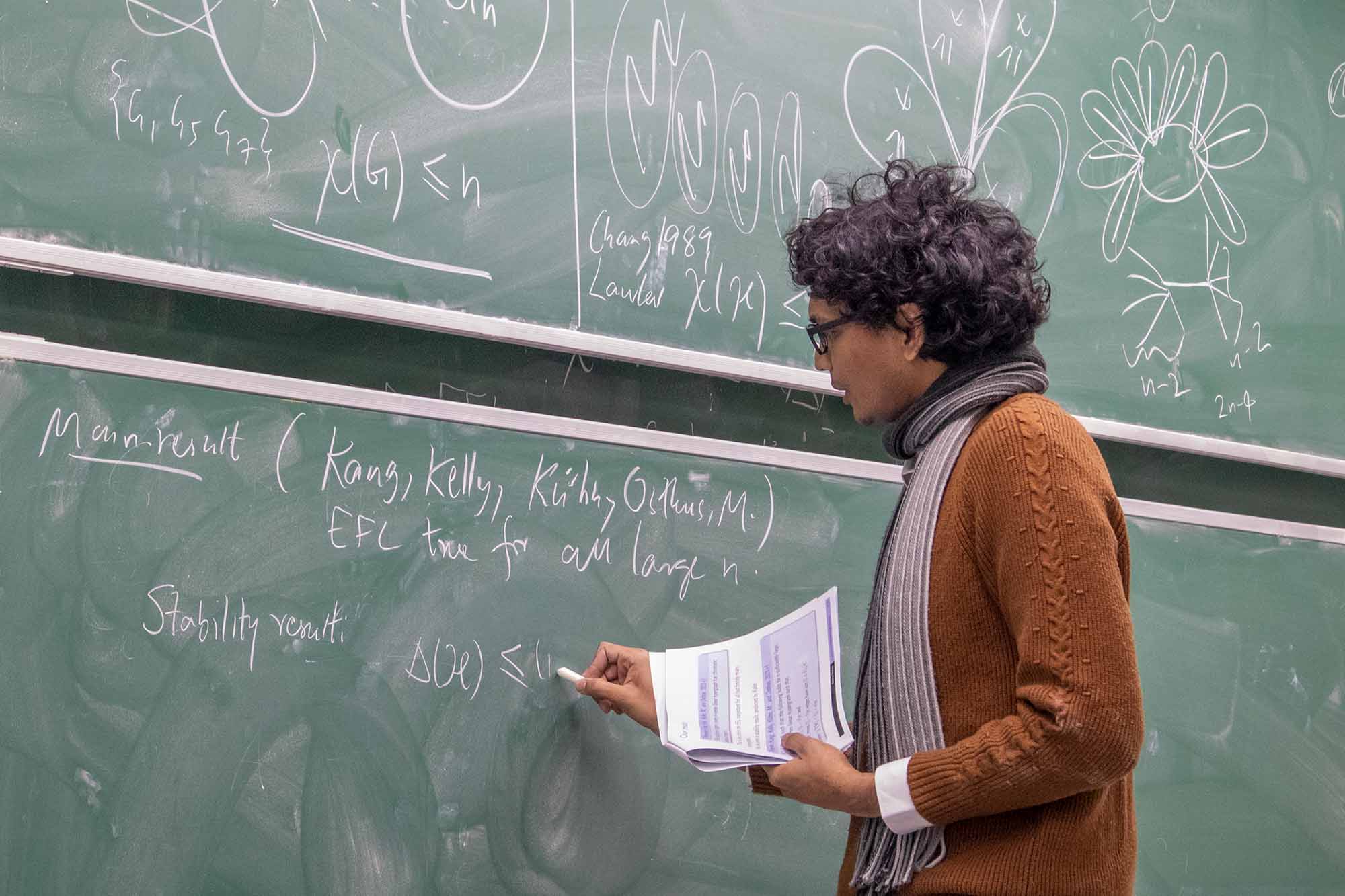 Abhishek Methuku gave a talk on the resolution of the Erdős-Faber ...