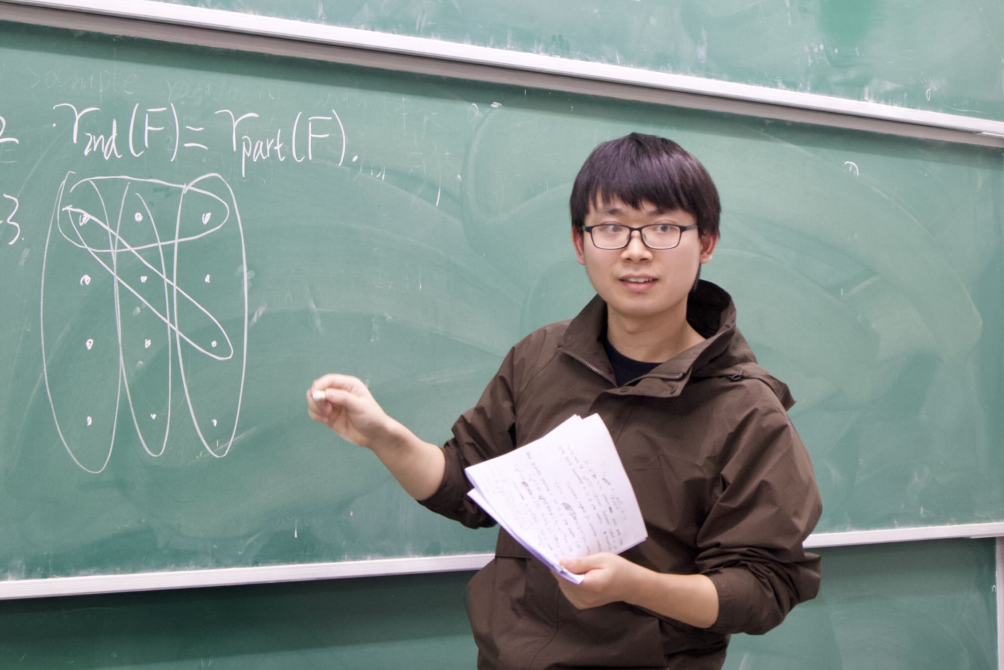 Jun Gao gave a talk on the maximum sum of the p-th power of degrees in ...