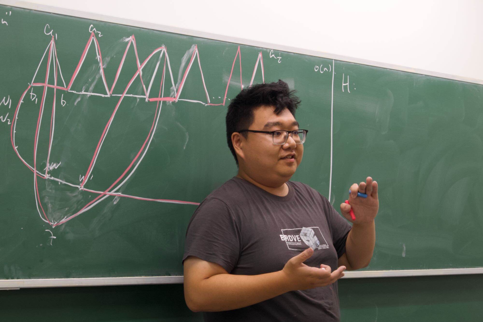 Zhifei Yan gave a talk on covering the vertex set of a properly edge ...
